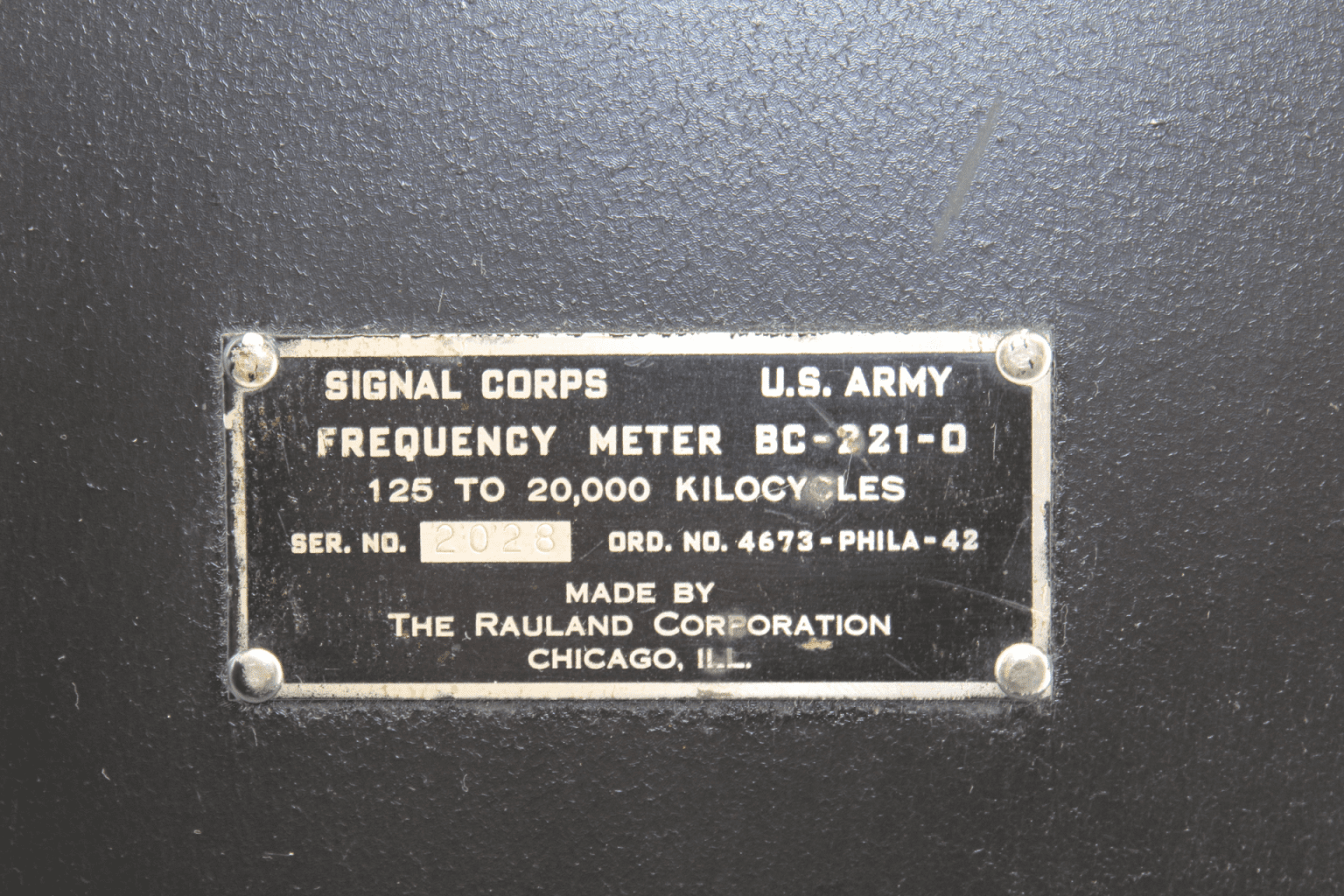 Frequency Meter BC-221 AH US Army - Military Classic Memorabilia