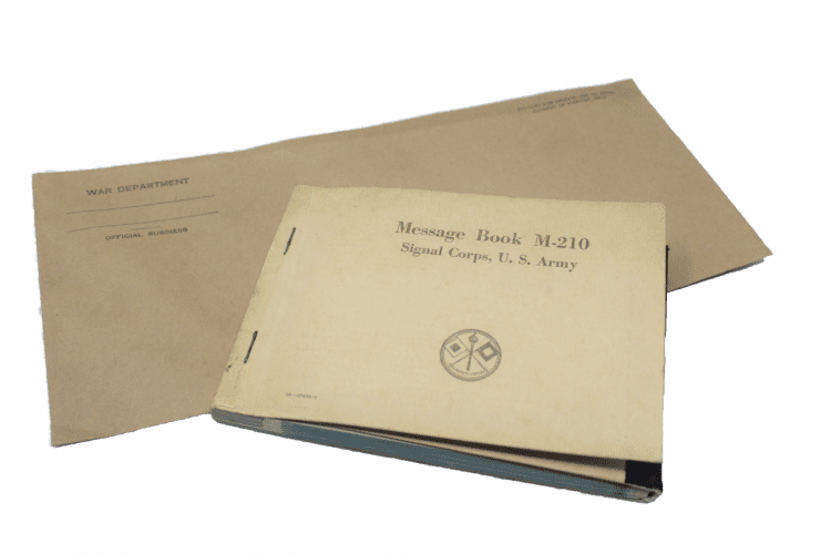 MESSAGE BOOK - SIGNAL CORPS - 1942 - Military Classic Memorabilia