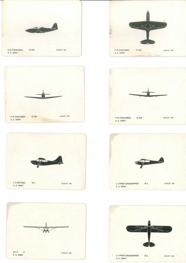 US Army USAAF aircraft identification cards - Military Classic Memorabilia