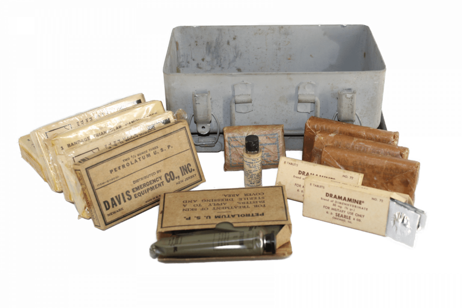 Us Navy First Aid Kit Life Raft - "LCVP" - Military Classic Memorabilia