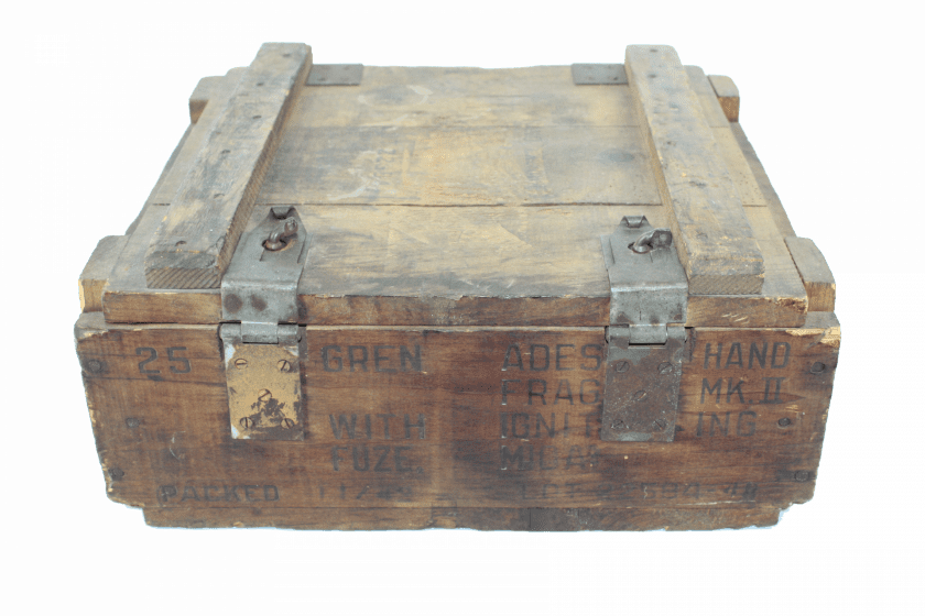 WOODEN BOX US ARMY – GRENADES TYPE MK2 - Military Classic Memorabilia