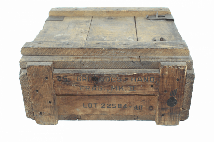 WOODEN BOX US ARMY – GRENADES TYPE MK2 - Military Classic Memorabilia