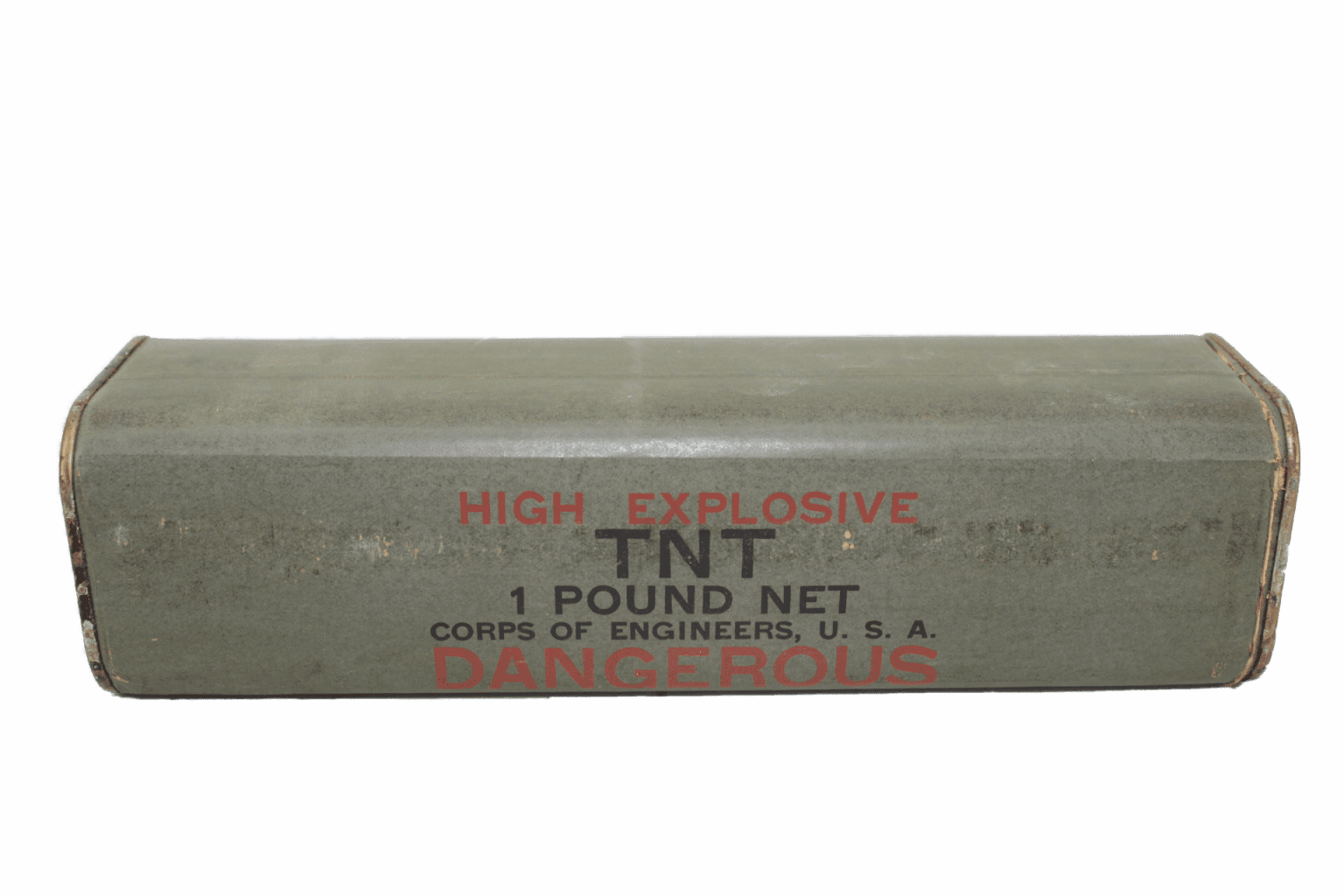 Block TNT 1 pound US Engineers "Empty" - Military Classic Memorabilia