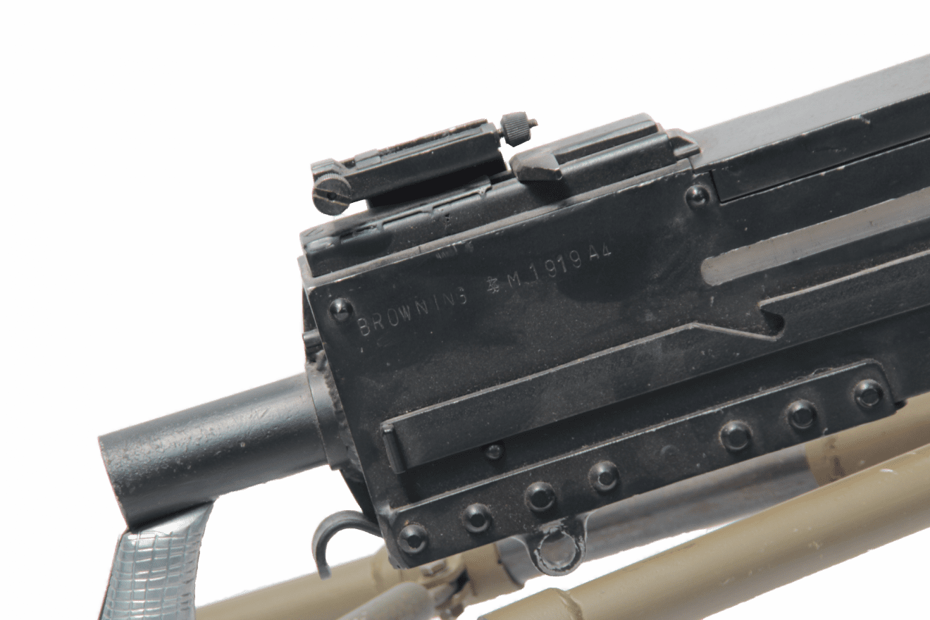 Tripod and US 30 cal machine gun - Military Classic Memorabilia