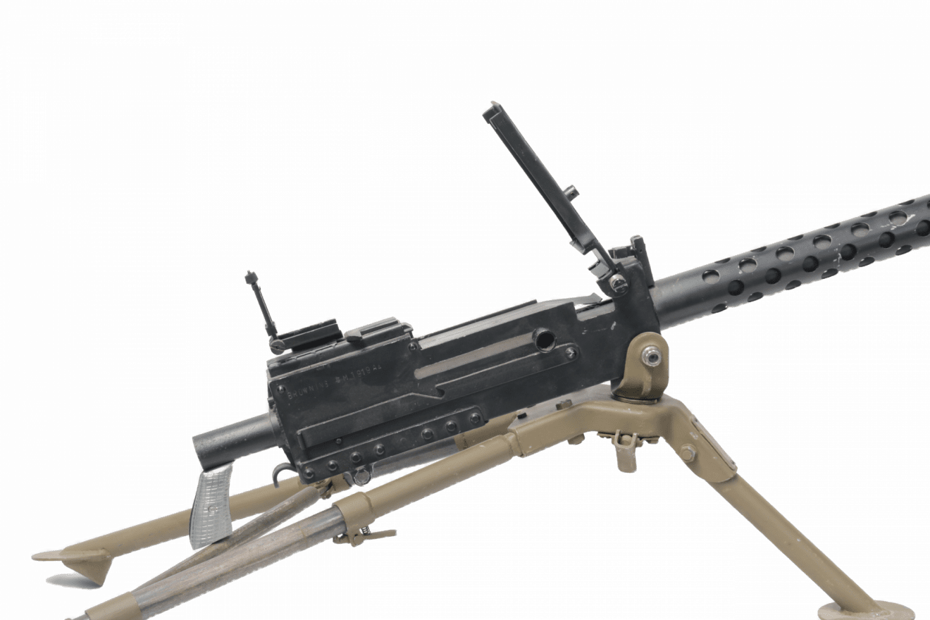 Tripod and US 30 cal machine gun - Military Classic Memorabilia