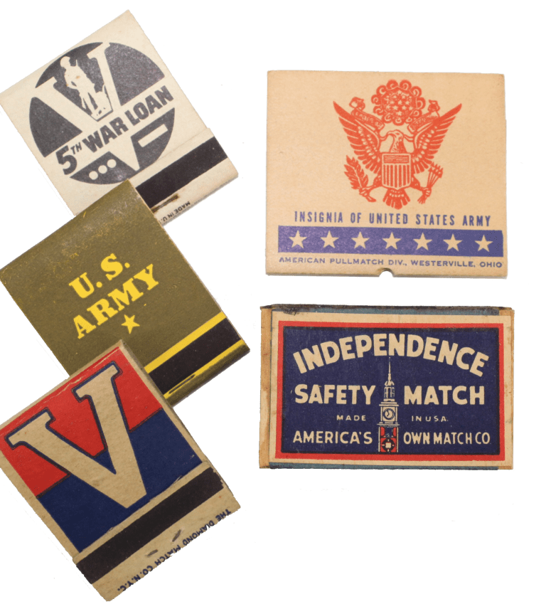 SET OF 5 BOXES OF MATCHES US - Military Classic Memorabilia