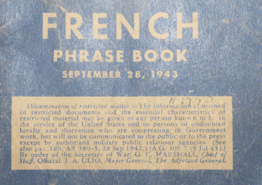 FRENCH BOOK 1943 - Military Classic Memorabilia