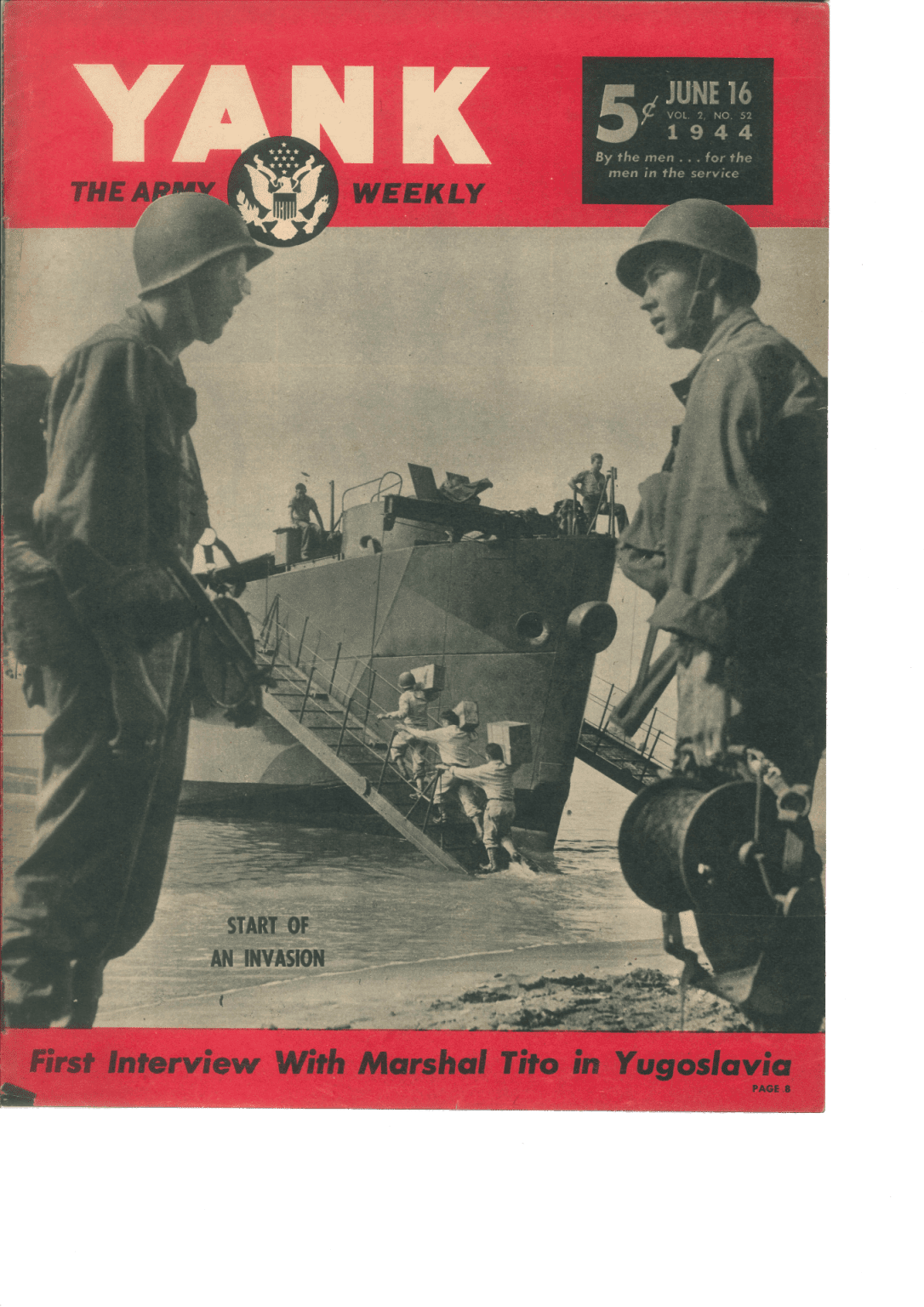 YANK MAGAZINE - JUNE 16TH 1944 - Military Classic Memorabilia
