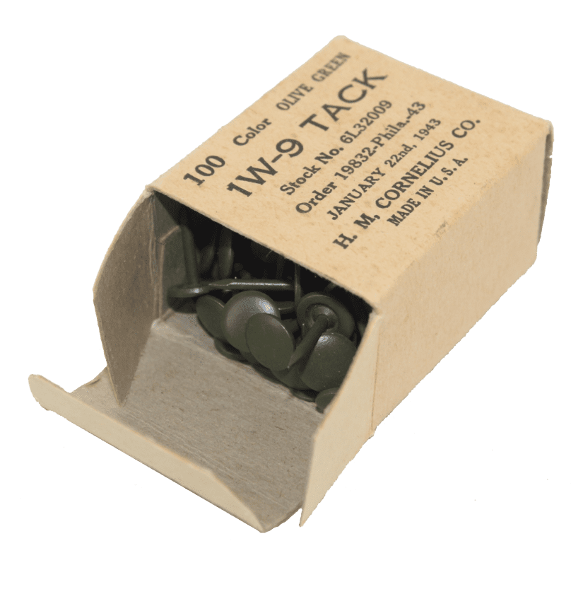 BOX OF 1W-9 TACKS US - 1943 - Military Classic Memorabilia