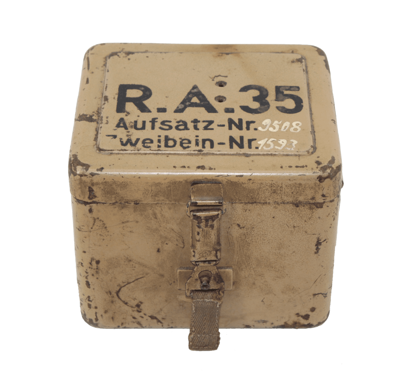 Optical transport box 8cm RA 35 Wehrmacht - Military Classic Memorabilia