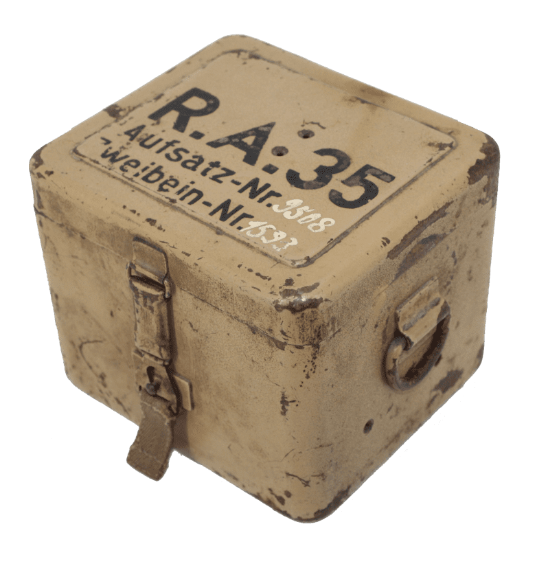 Optical transport box 8cm RA 35 Wehrmacht - Military Classic Memorabilia