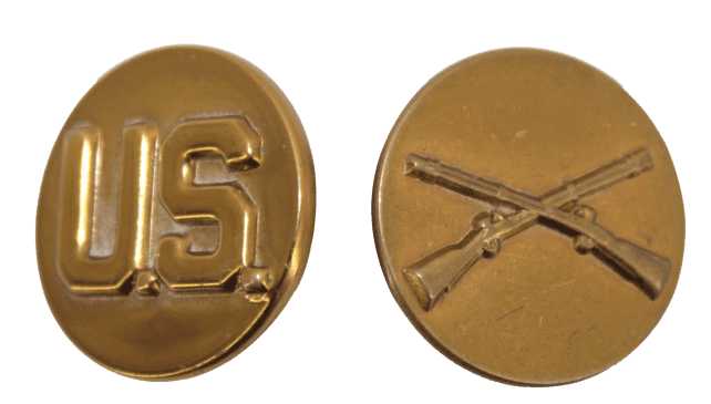 Paire Dinsignes De Col Us Army Infantry Military Classic Memorabilia