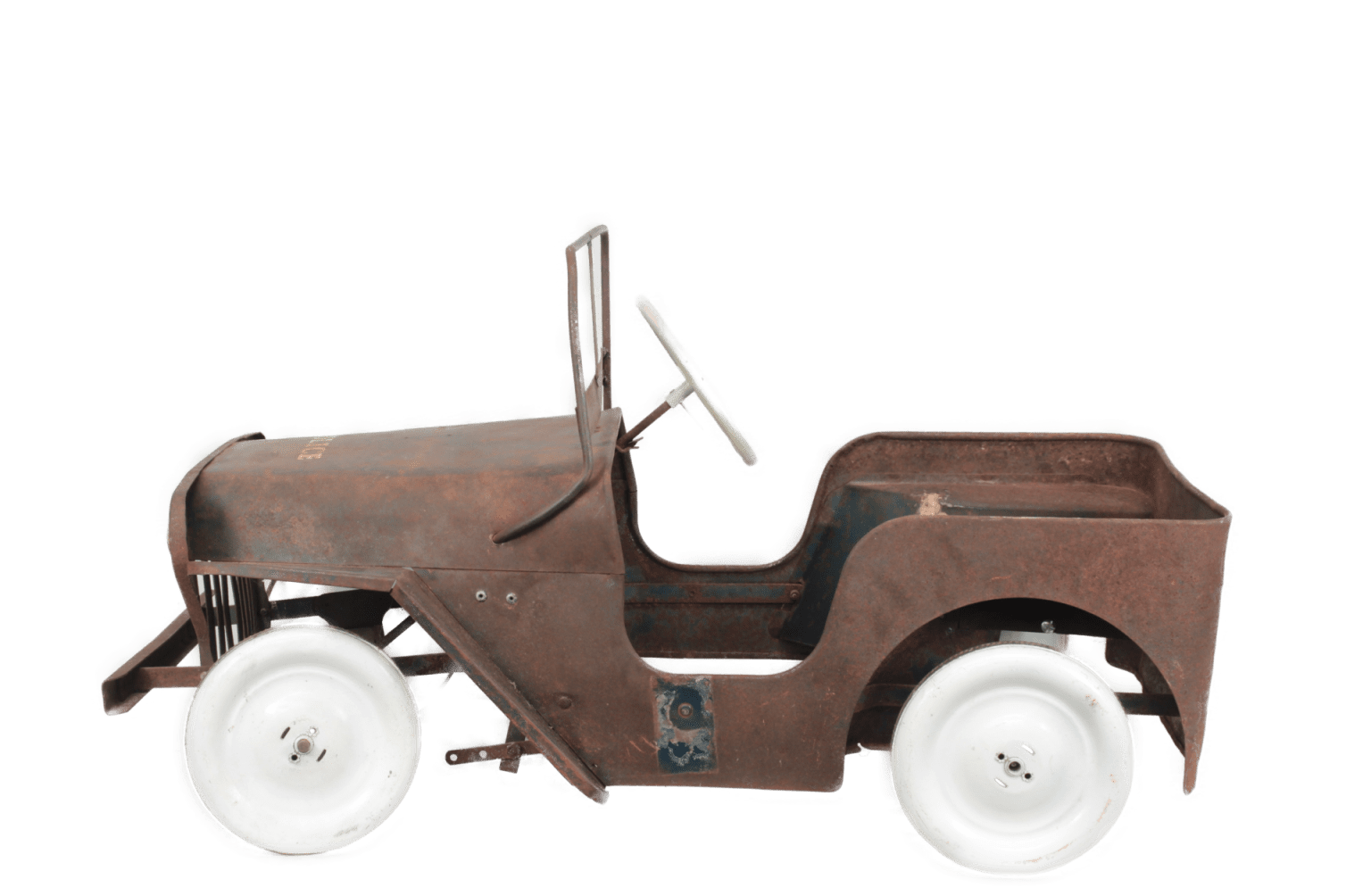 Vintage Pedal JEEP, sheet metal car toy - Military Classic Memorabilia