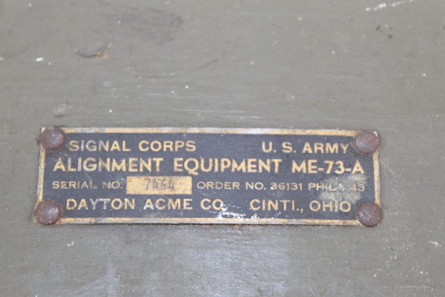 Wooden box Alignment Equipment ME-73-A 1943 - Military Classic Memorabilia