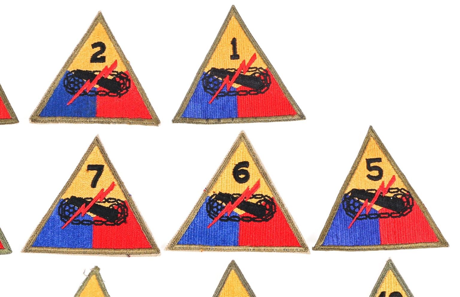 US ARMY ARMORED DIVISION PATCH LOT OF 19 - Military Classic Memorabilia