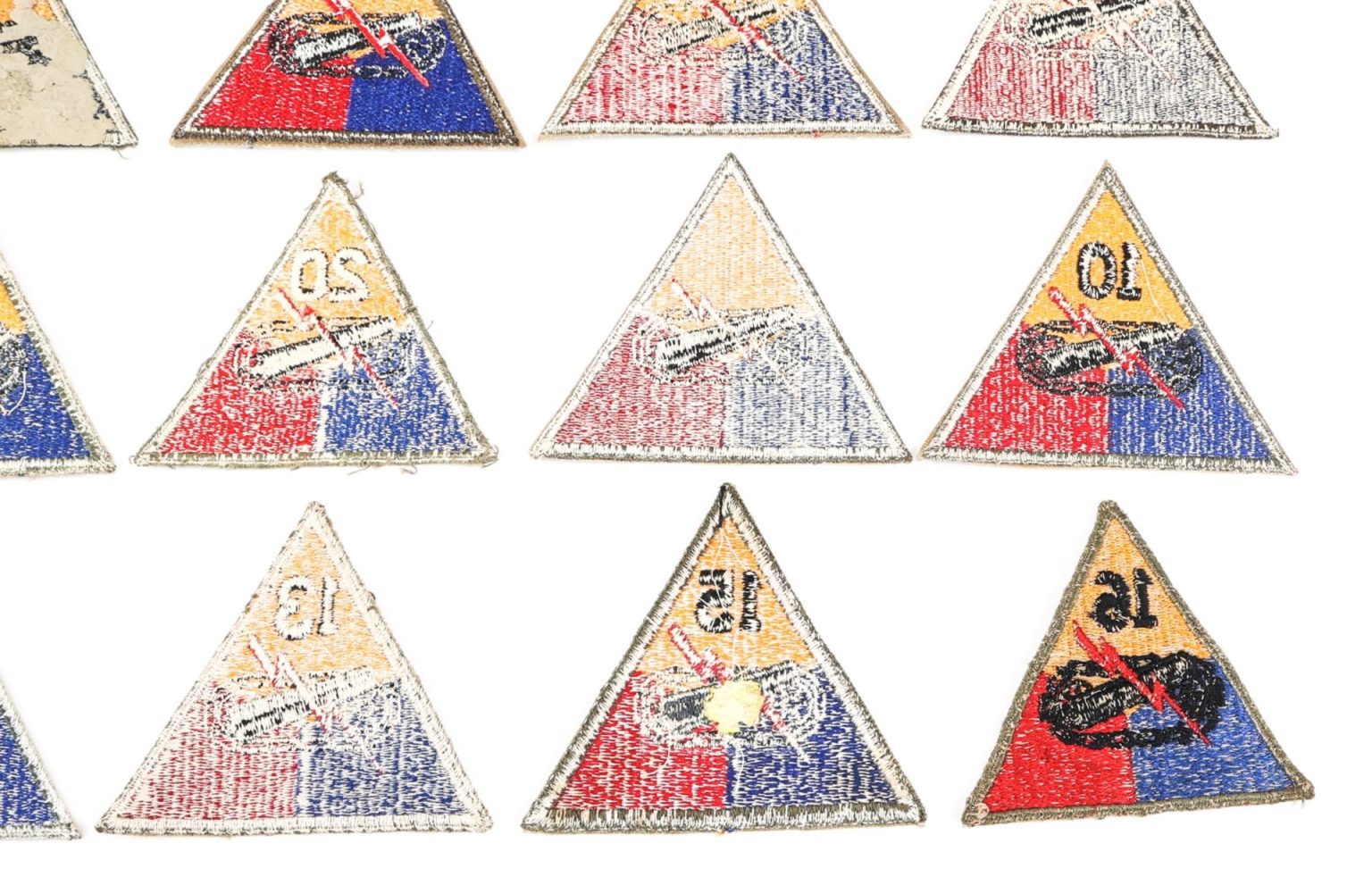 US ARMY ARMORED DIVISION PATCH LOT OF 19 - Military Classic Memorabilia
