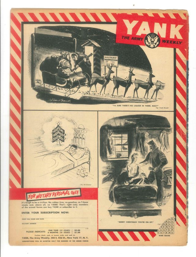 YANK MAGAZINE - DECEMBER 24, 1943 - Military Classic Memorabilia