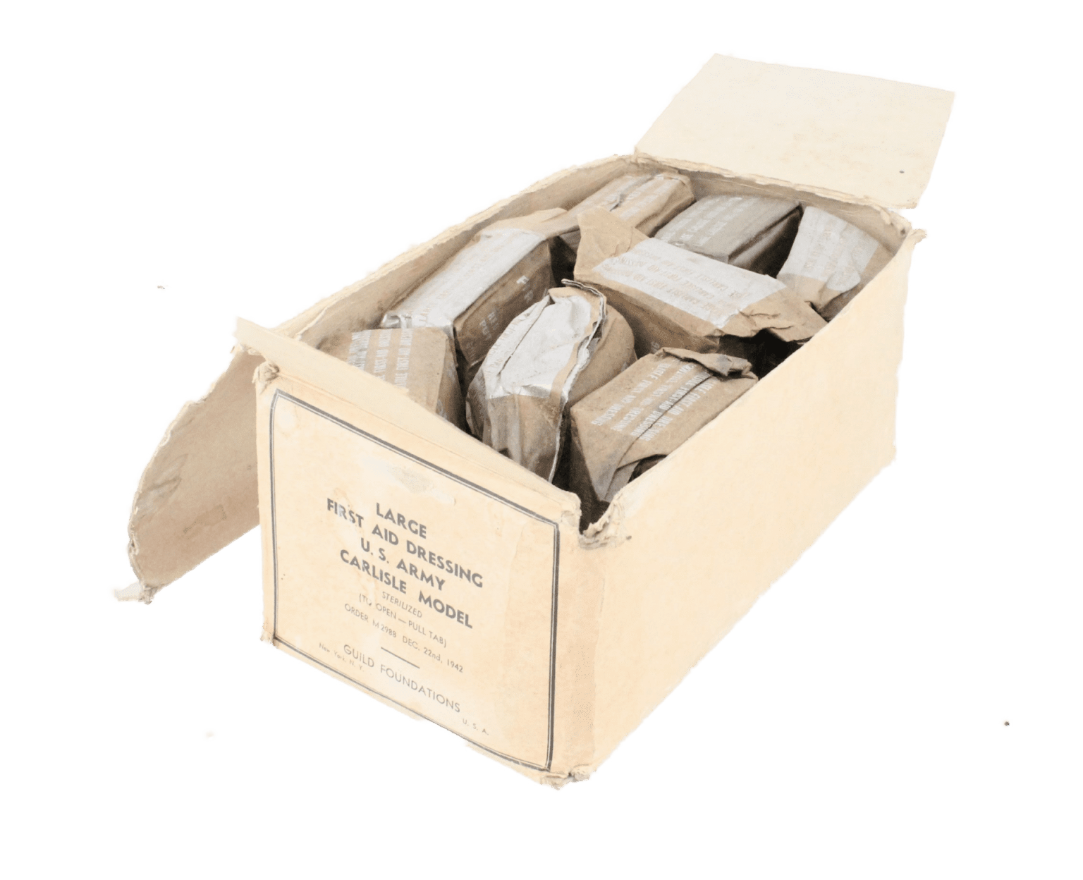 BOX OF CARLISLE US ARMY 1942 bandages - Military Classic Memorabilia