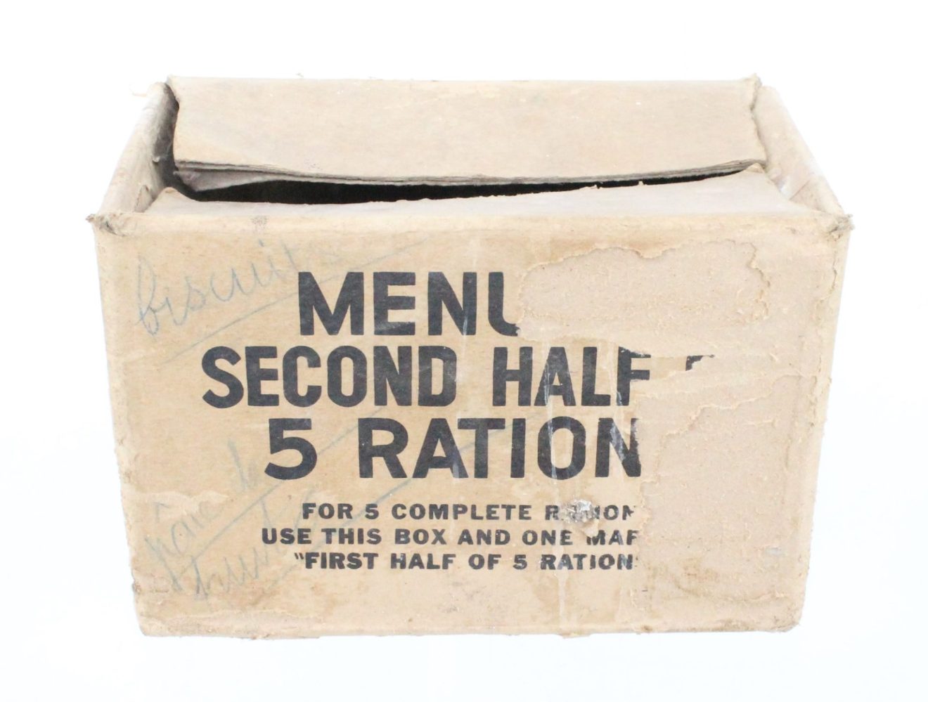 US ARMY ration card, Menu #1 - Military Classic Memorabilia