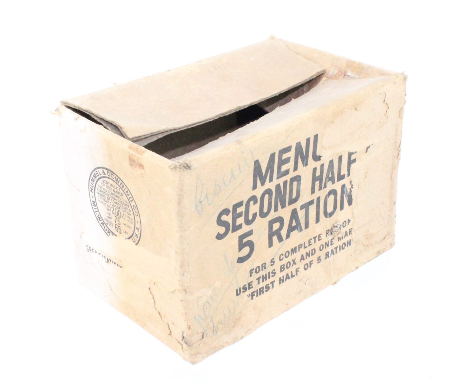 US ARMY ration card, Menu #1 - Military Classic Memorabilia