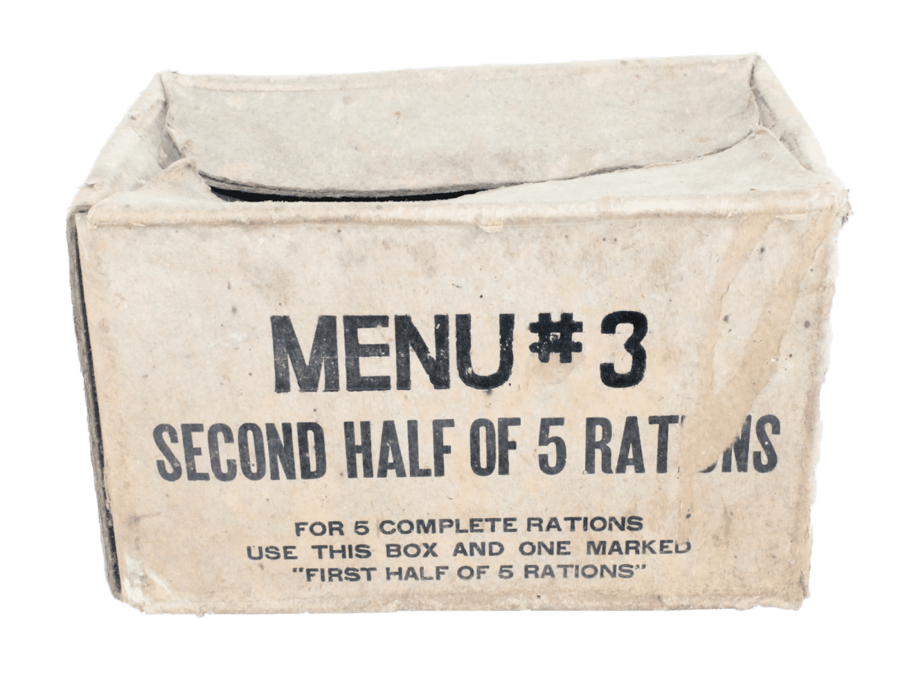 US ARMY ration card, Menu #3 - Military Classic Memorabilia