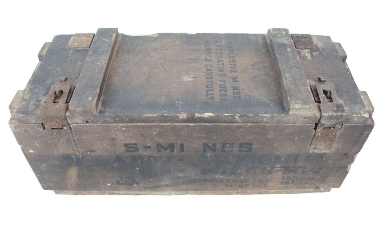 WOODEN CRATE OF US M1-A1 ANTI-TANK MINES – 1943 - Military Classic ...