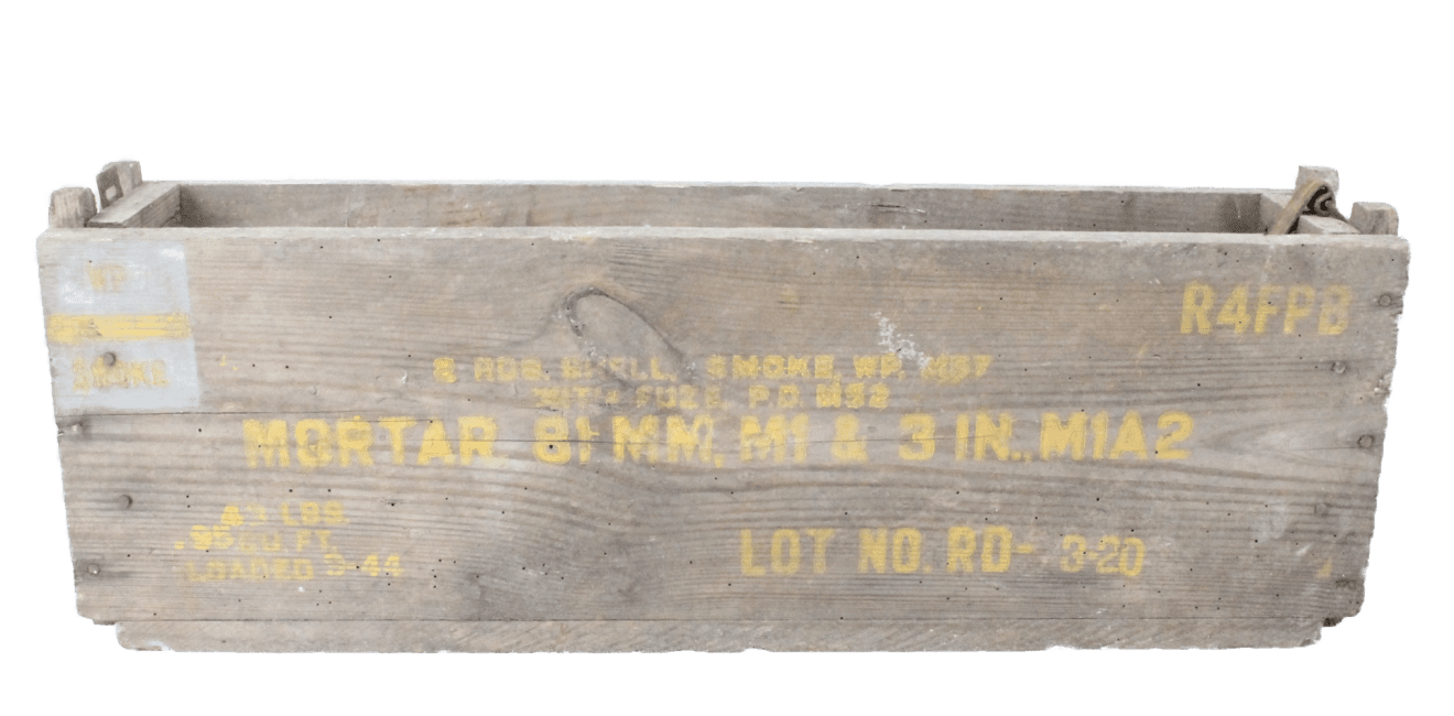 US M1-A2 mortar shell crate - Military Classic Memorabilia