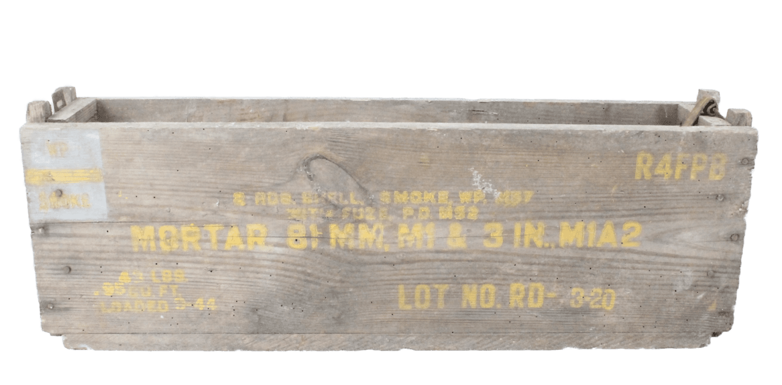 US M1-A2 mortar shell crate - Military Classic Memorabilia