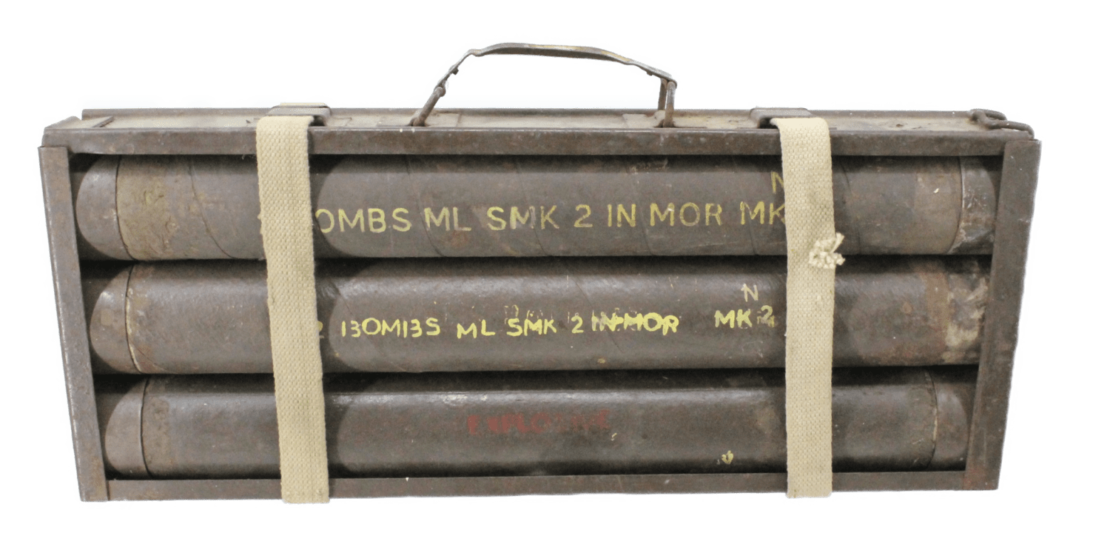 British ML S MK-2 inch mortar shell rack - Military Classic Memorabilia