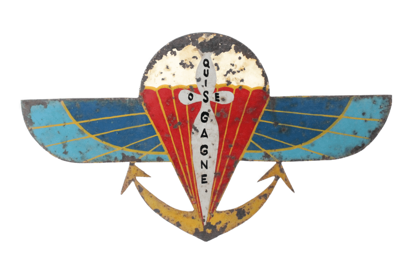 large “French SAS” badge in sheet metal - Military Classic Memorabilia