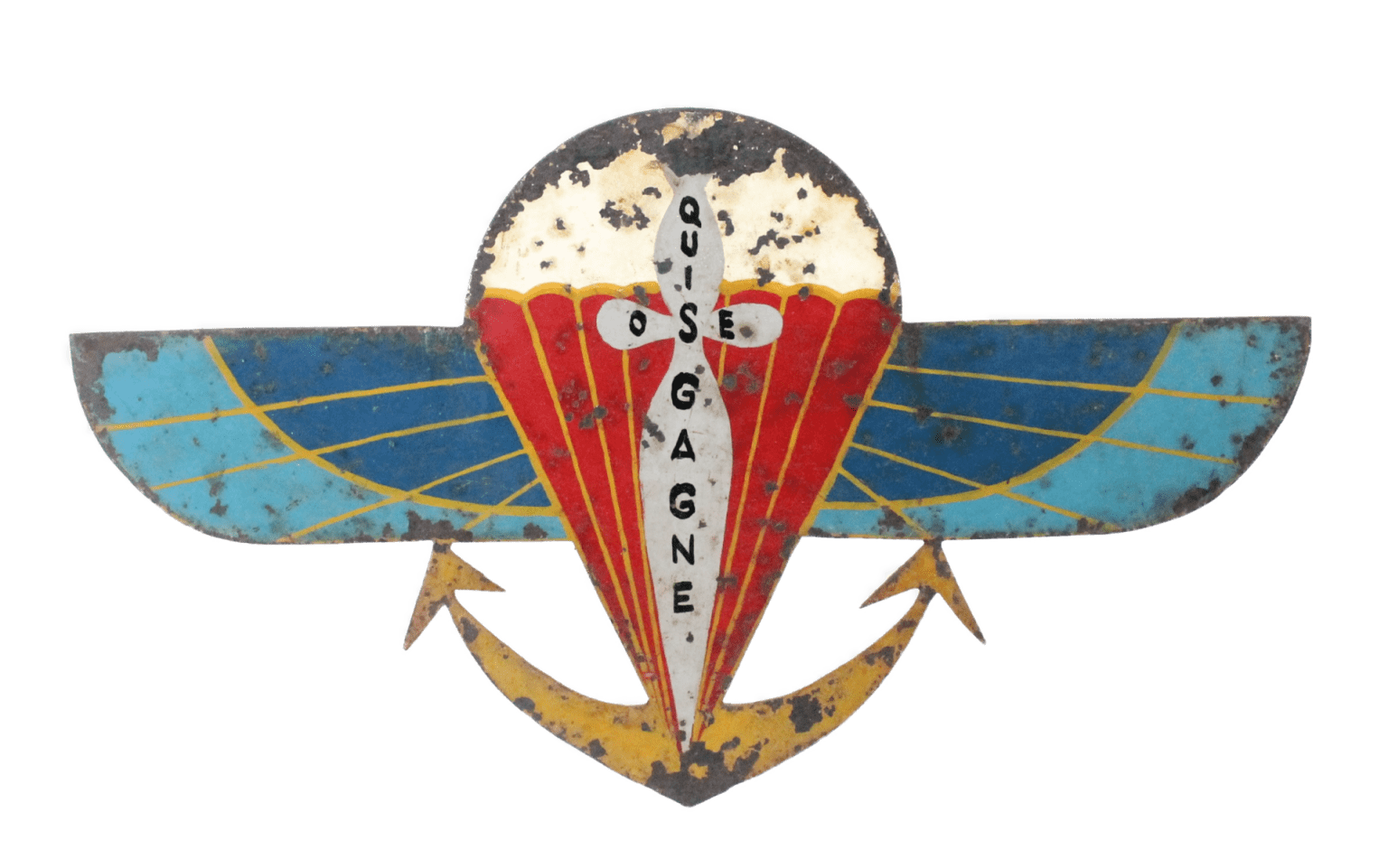 large “French SAS” badge in sheet metal - Military Classic Memorabilia