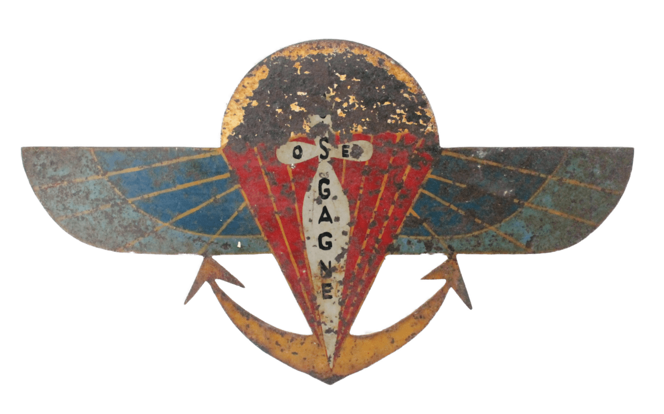 large “French SAS” badge in sheet metal - Military Classic Memorabilia