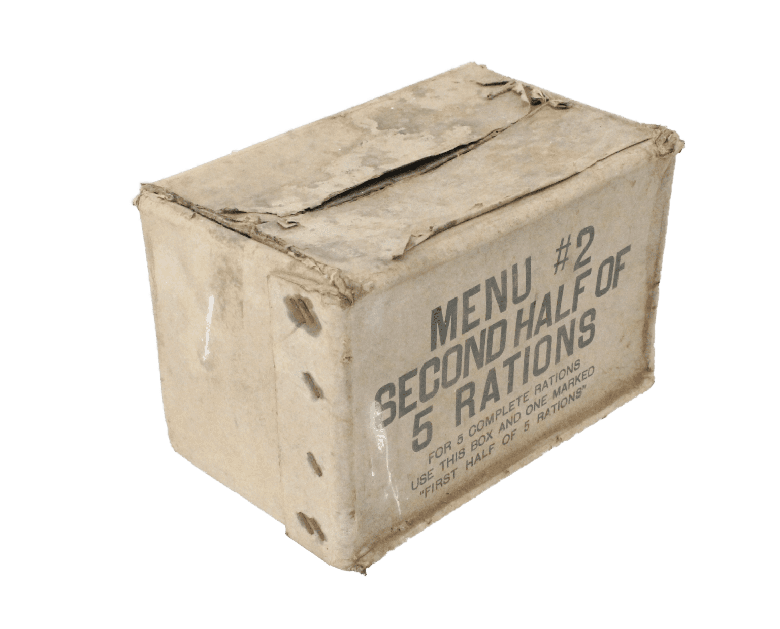 US ARMY ration card, Menu #2 - Military Classic Memorabilia