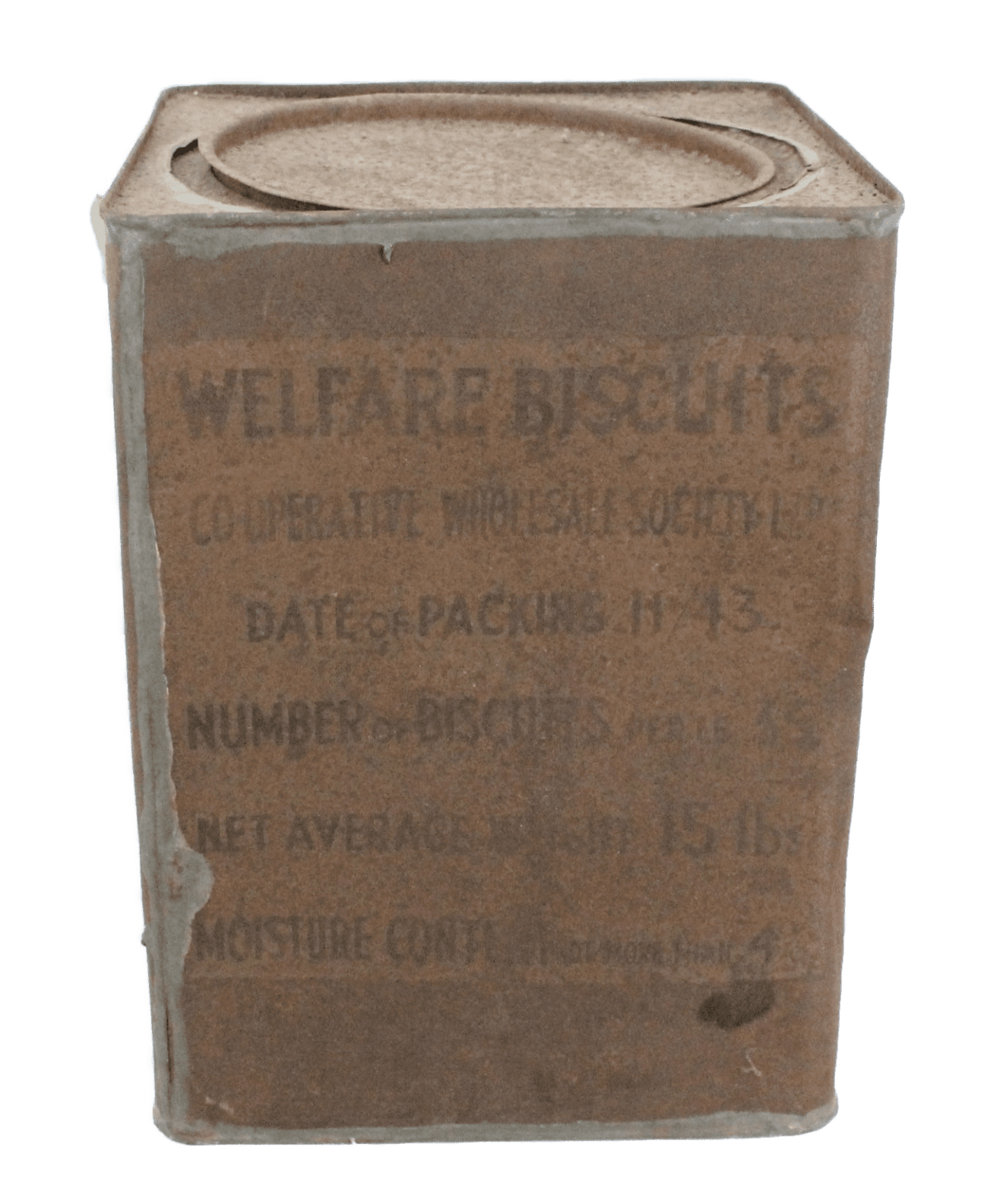 WELFARE BISCUITS BOX BRITISH ARMY - 1943 - Military Classic Memorabilia