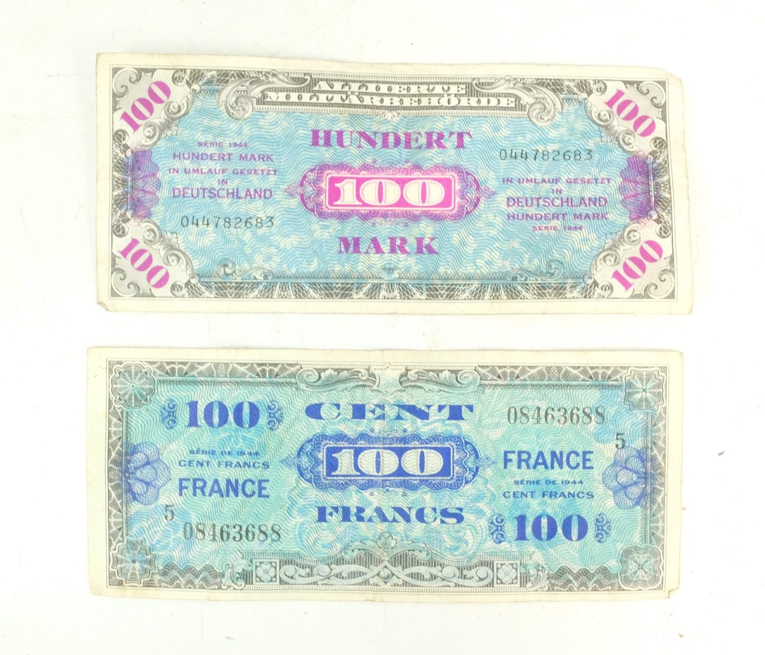 US AMGOT invasion bills -1944 - Military Classic Memorabilia