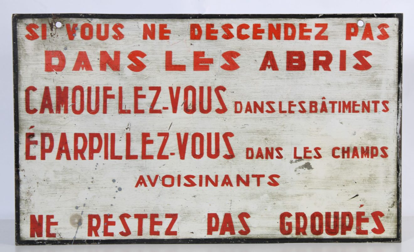 large “passive defense” sign - Military Classic Memorabilia