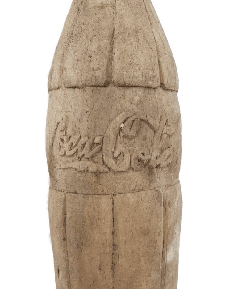 Carved wooden Coca Cola bottle - Military Classic Memorabilia