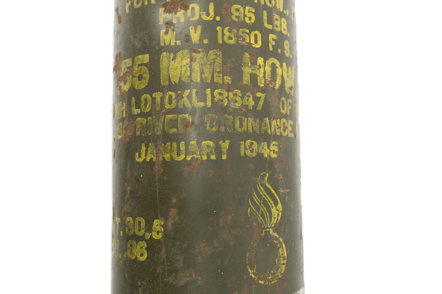 155 Howitzer us shell container - Military Classic Memorabilia