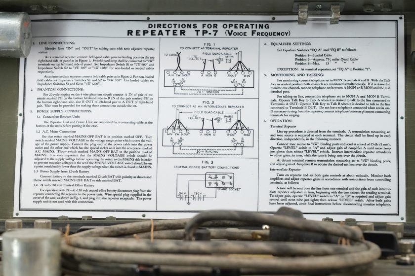 TP 7 US ARMY TELEPHONE REPEATER - Military Classic Memorabilia